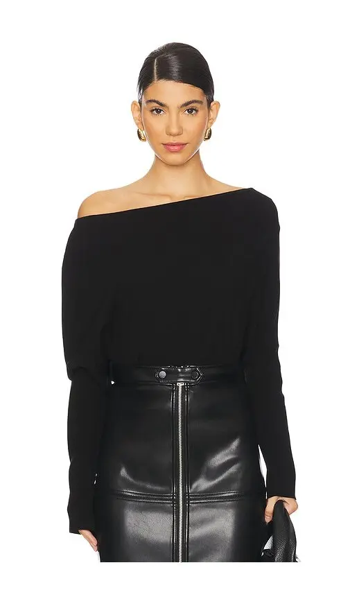 Simkhai Lavina Draped Off-shoulder Sweater - Black