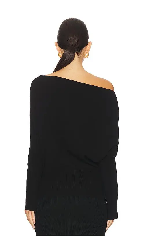 Simkhai Lavina Draped Off-shoulder Sweater - Black