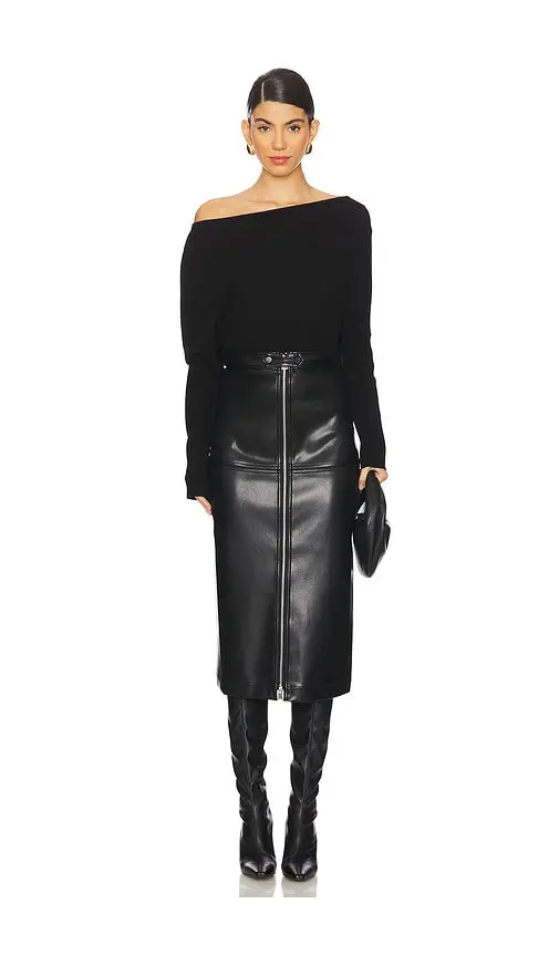 Simkhai Lavina Draped Off-shoulder Sweater - Black