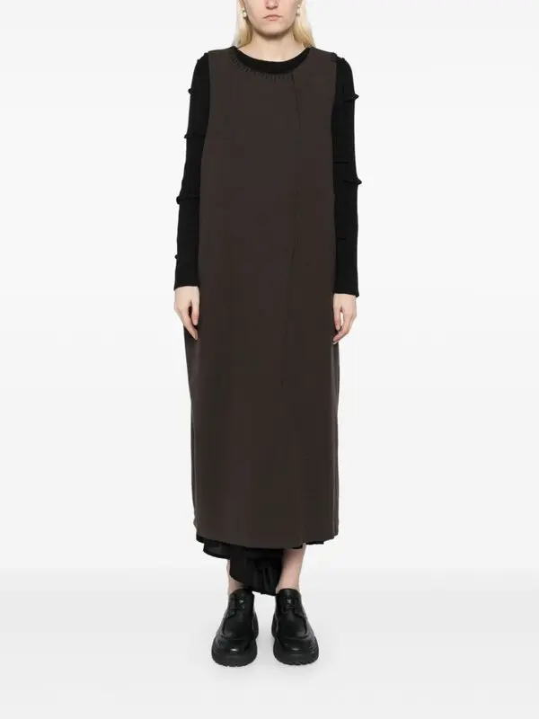 Y’s Tonal-stitched Wool-blend Dress