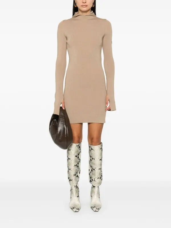 Fendi Hooded Mini Dress - Neutrals