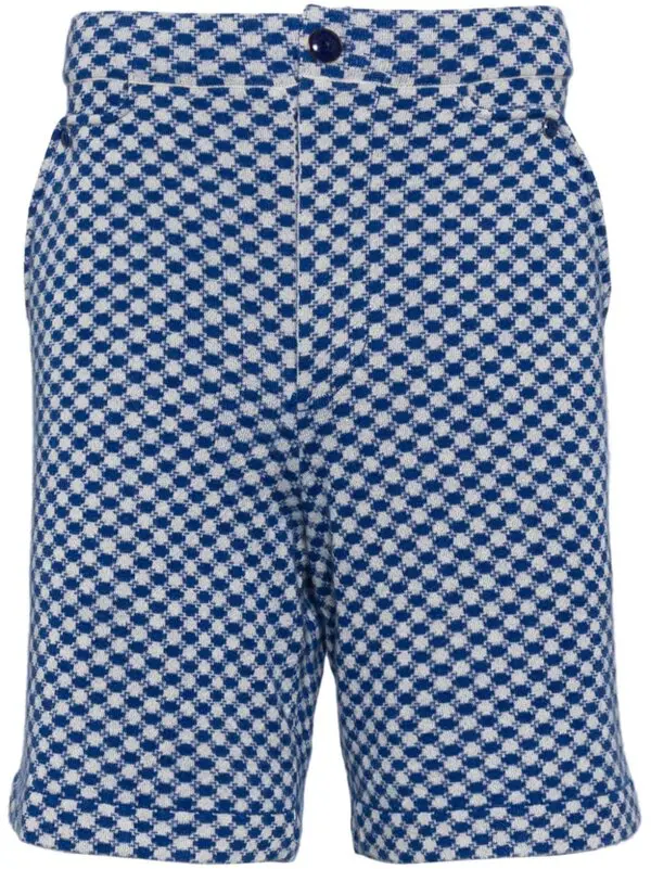 GOD'S TRUE CASHMERE Dot Cashmere Boat Shorts - Blue