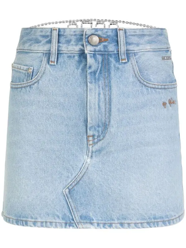 Gcds Denim Mini Skirt - Blue