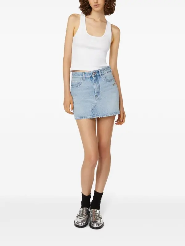 Gcds Denim Mini Skirt - Blue