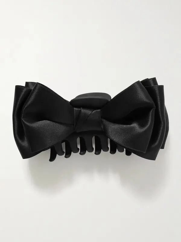 Jennifer Behr Agatha Satin Bow Hair Clip In Black - 50% Off  display picture 2