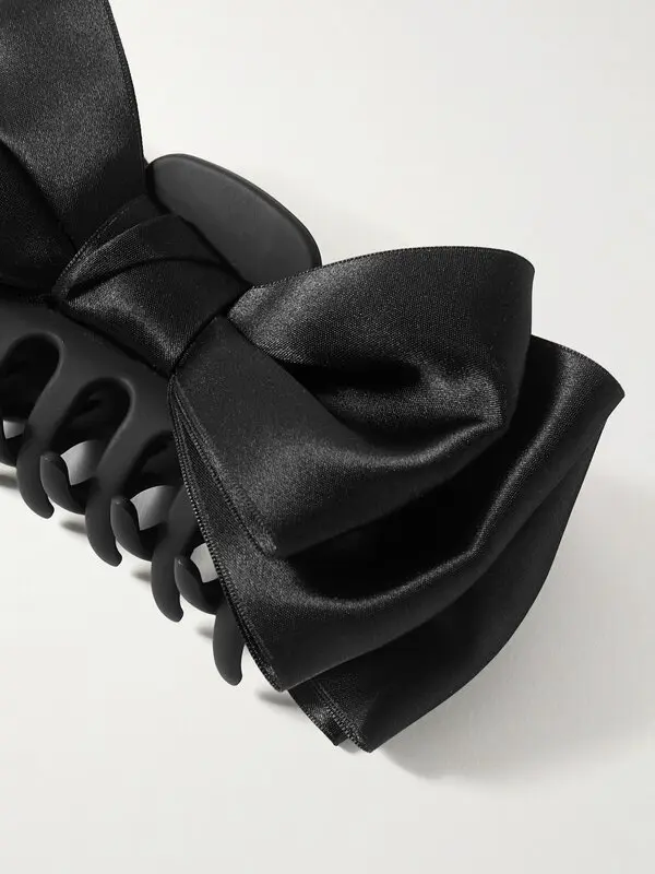 Jennifer Behr Agatha Satin Bow Hair Clip In Black - 50% Off  display picture 3