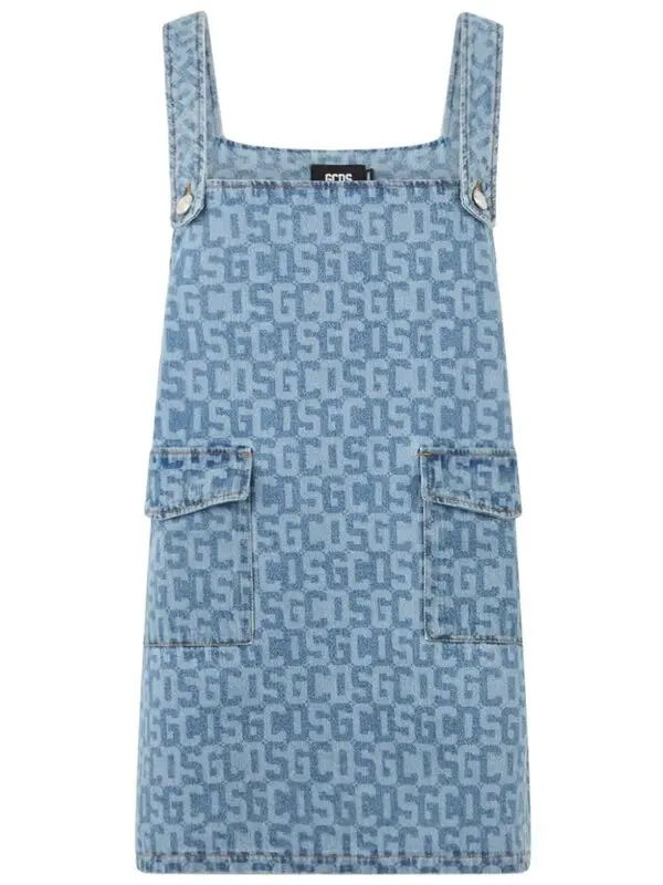 Gcds Monogram Denim Dress