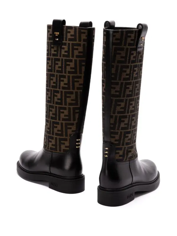 Fendi Filo Jacquard Boots - Black