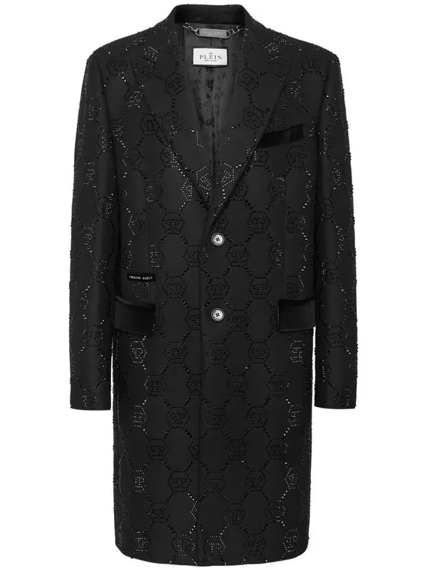 Philipp Plein Logo-embellished Single-breasted Coat