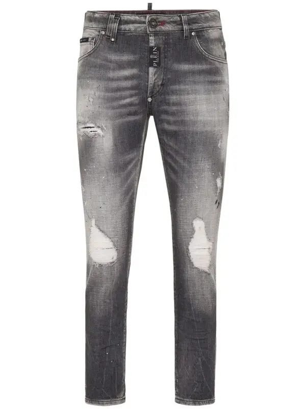 Philipp Plein Distressed Cropped Jeans