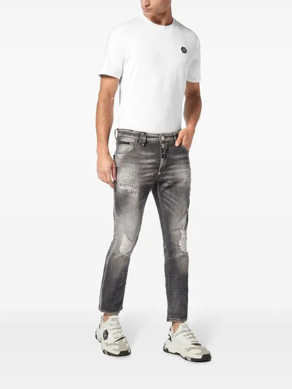 Philipp Plein Distressed Cropped Jeans