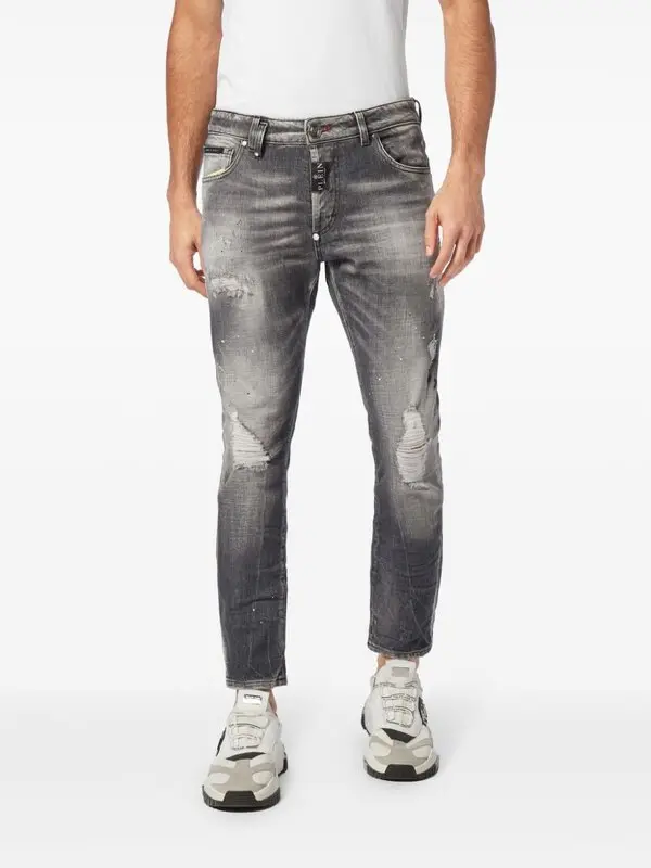 Philipp Plein Distressed Cropped Jeans