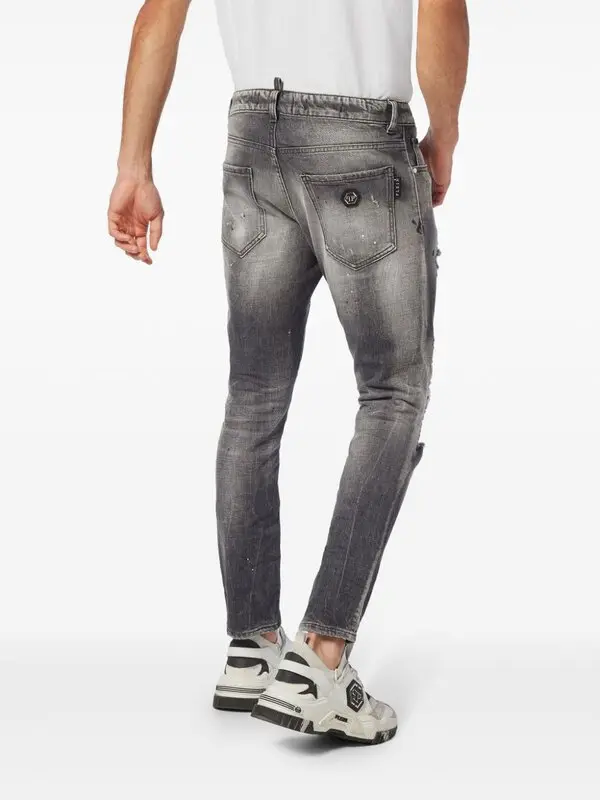 Philipp Plein Distressed Cropped Jeans
