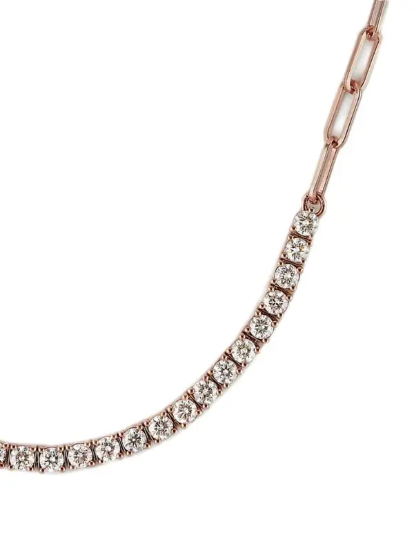 JEWELS AFICIONADO 18kt Rose Gold Diamond Chain Necklace - Pink