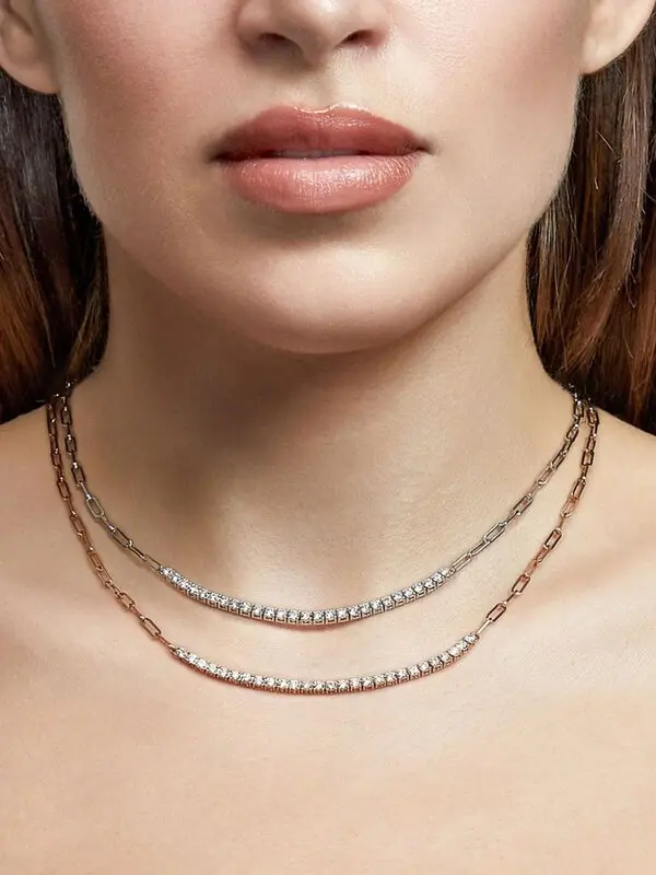 JEWELS AFICIONADO 18kt Rose Gold Diamond Chain Necklace