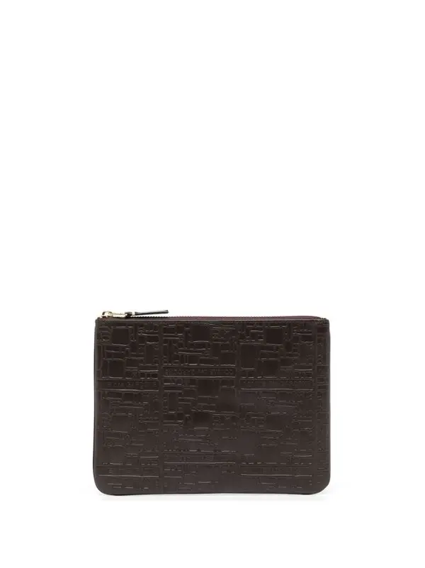 Comme Des Garçons Logo-embossed Leather Wallet - Brown
