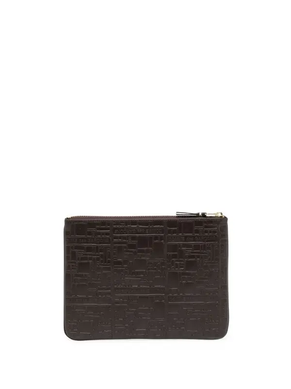 Comme Des Garçons Logo-embossed Leather Wallet - Brown
