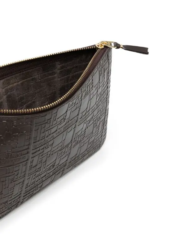Comme Des Garçons Logo-embossed Leather Wallet - Brown