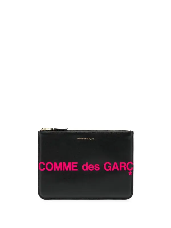 Comme Des Garçons Logo-print Leather Wallet - Black