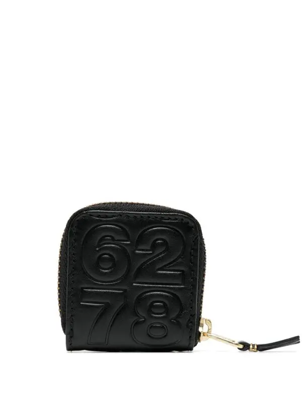 Comme Des Garçons Embossed Line Leather Wallet - Black