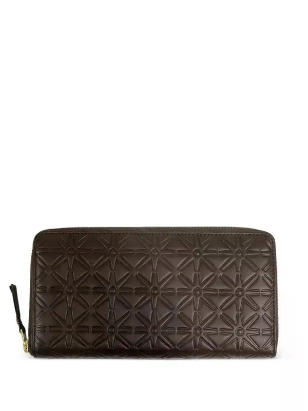 Comme Des Garçons Monogram-pattern Leather Wallet - Brown