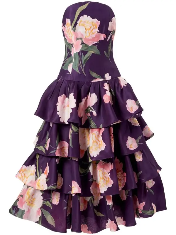 Carolina Herrera Floral-print Ruffled Midi Dress