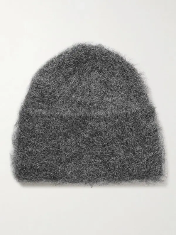 TOTEME Brushed Alpaca-blend Beanie - Gray