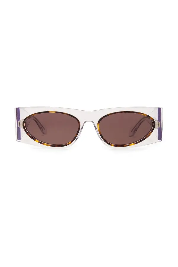 Alaïa Oval Sunglasses - Crystal & Grey