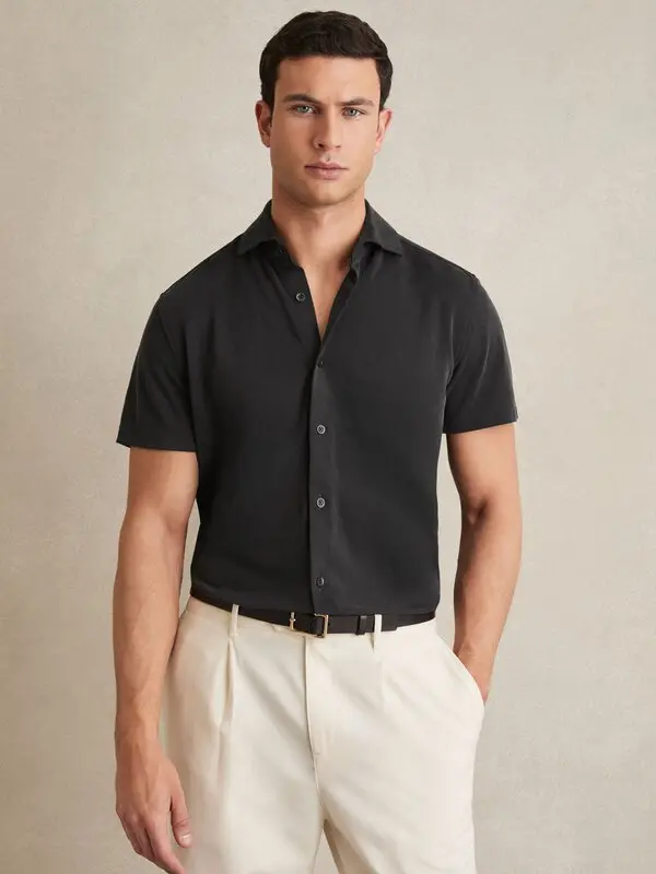 REISS Robbie Modal-blend Shirt - Black
