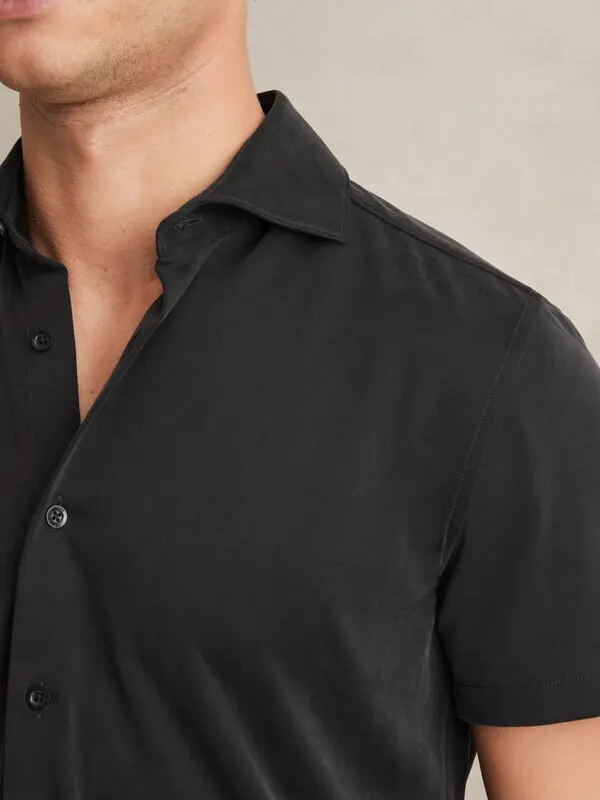 REISS Robbie Modal-blend Shirt - Black