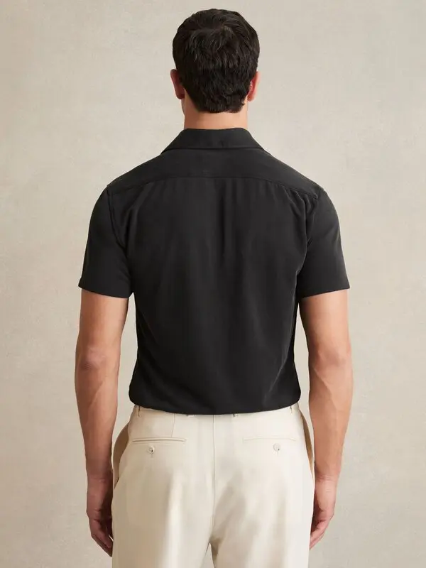 REISS Robbie Modal-blend Shirt - Black