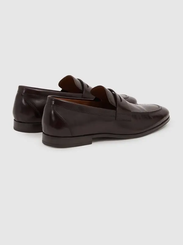Reiss Bray Leather Saddle Loafers In Oxblood - 51% Off  display picture 2