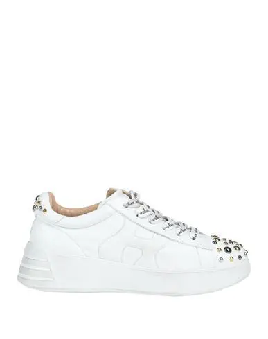 Hogan Leather Sneakers With Studs - White