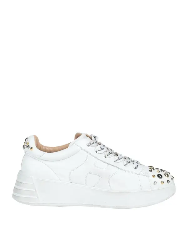 Hogan Leather Sneakers With Studs - White