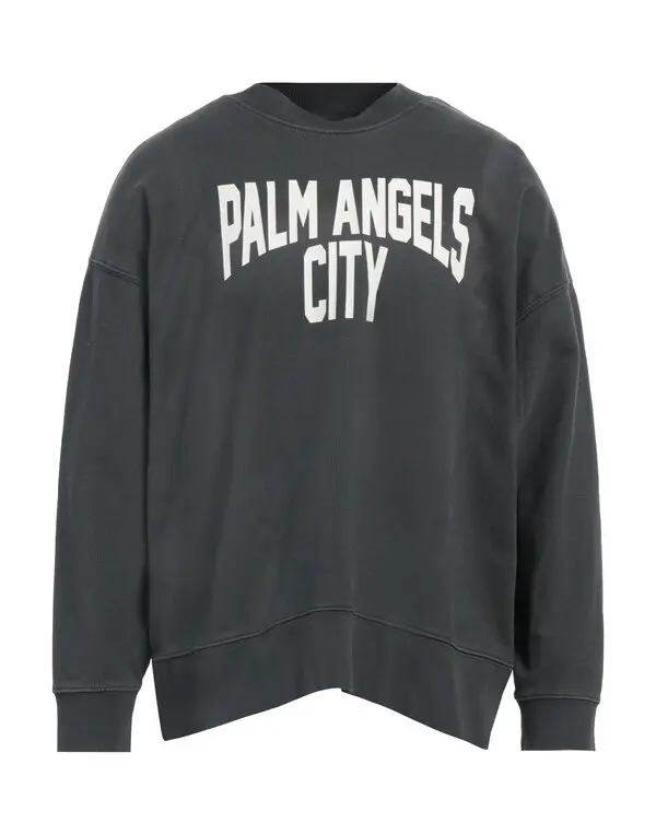 Palm Angels Cotton Crewneck Sweatshirt With Logo Print