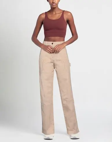 Palm Angels High-waisted Straight Leg Trousers - Beige