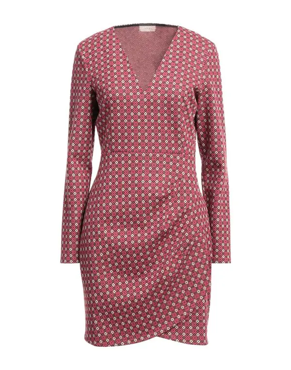 Liu Jo Geometric Print Long Sleeve V-neck Mini Dress