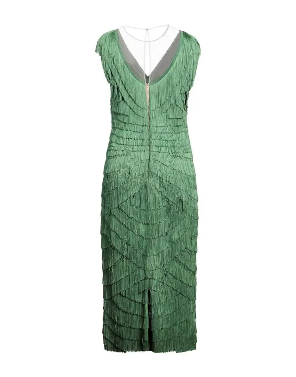 dolce gabbana green dress Dolce & Gabbana Green Leaves Print Cotton Halter Midi Dress