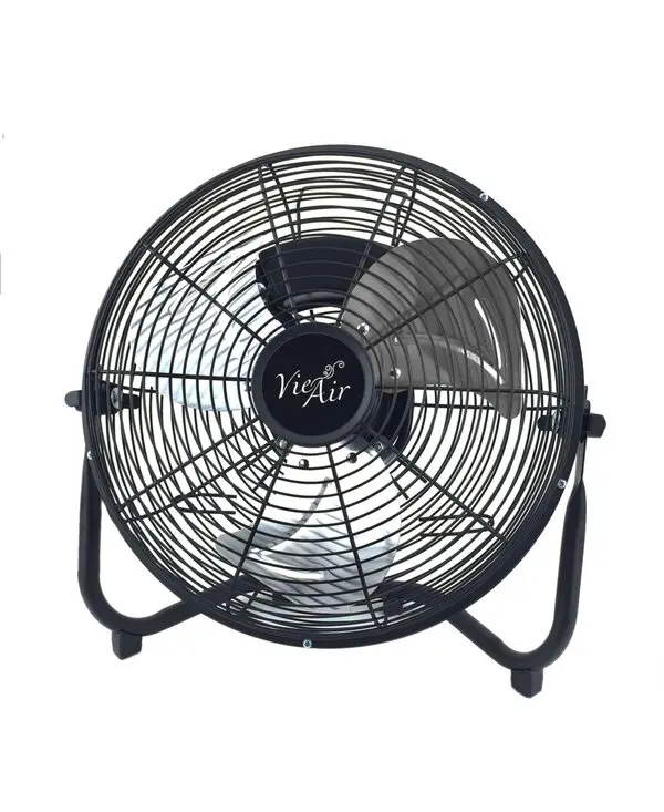 VIE AIR 18 Inch Industrial High Velocity 3 Speed Metal Floor Fan - Black