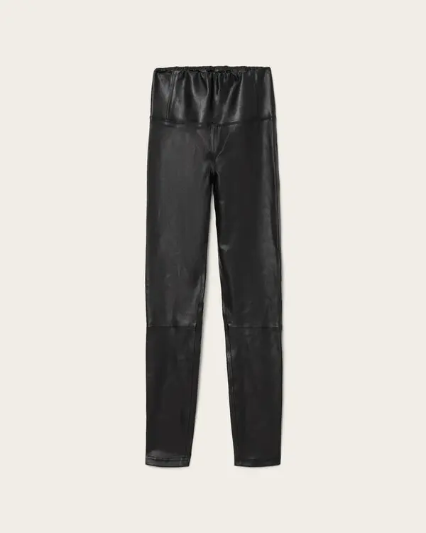 ALLSAINTS Cora Leather Stretch Leggings - Black