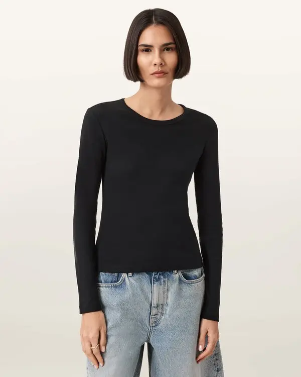 ALLSAINTS Stevie Slim-fit Long-sleeve T-shirt - Black