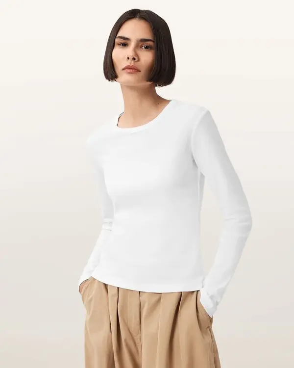 ALLSAINTS Stevie Slim-fit Long-sleeve T-shirt - White