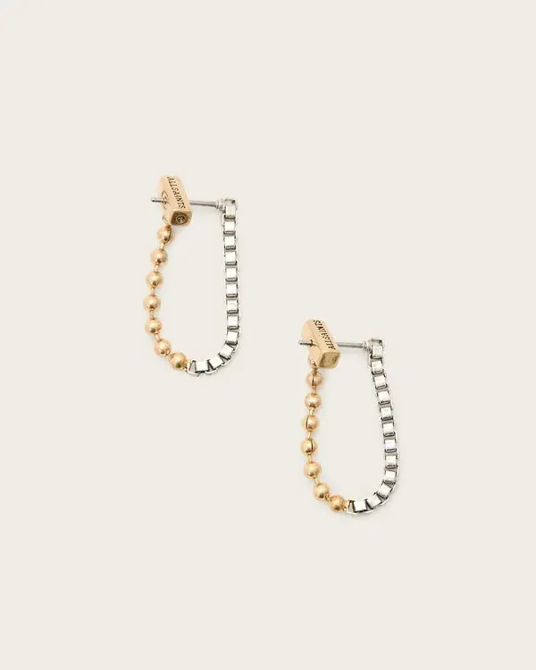 ALLSAINTS Box Chain Ball Earrings - Brass