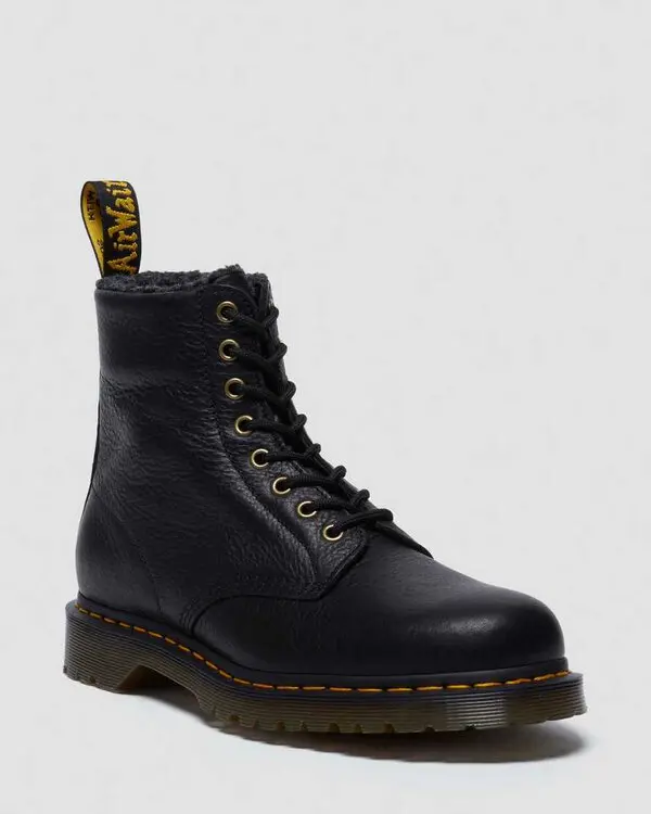Dr. Martens 1460 Faux Fur Lined Leather Boots - Black