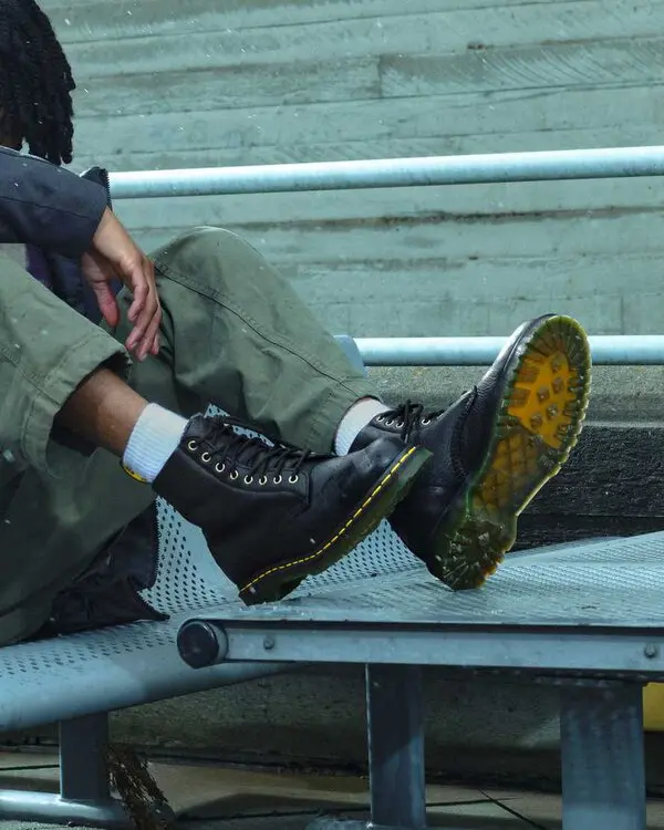 Dr. Martens 1460 Faux Fur Lined Leather Boots - Black