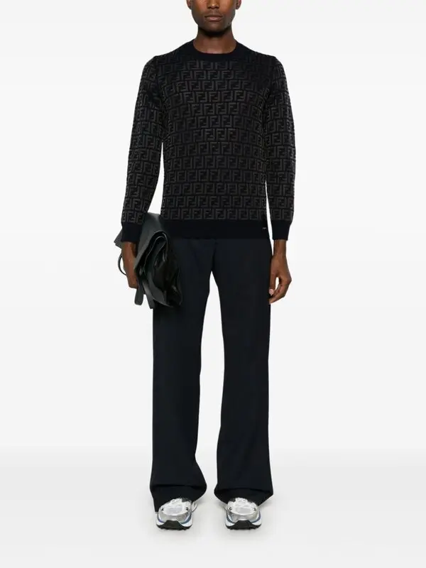 Fendi Pleat-detail Trousers - Blue