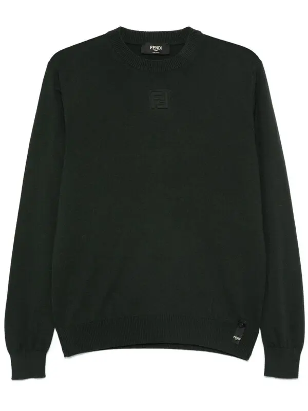 Fendi C-neck Virgin Wool Sweater - Green
