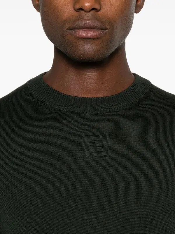 Fendi C-neck Virgin Wool Sweater - Green