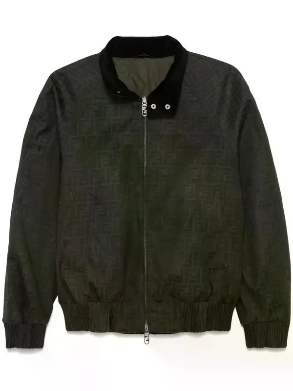 Fendi Ff-jacquard Bomber Jacket - Grey