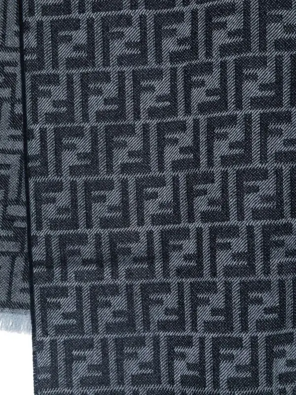 Fendi Ff Jacquard Scarf - Blue